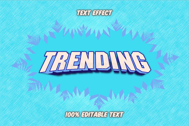 Trending Editable Text Effect Blue and White Color Stock Vector ...