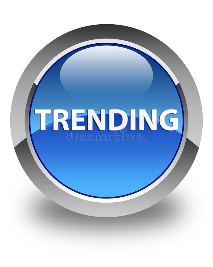 Trending Glossy Blue Round Button Stock Illustration - Illustration of ...