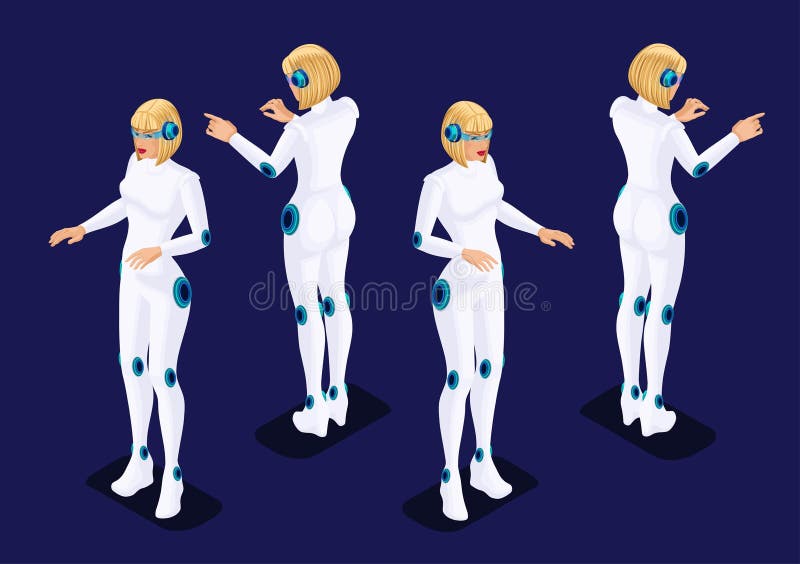 Trending Isometric Cyborg Artificial Intelligence. 3D Cyborg Woman Hand ...