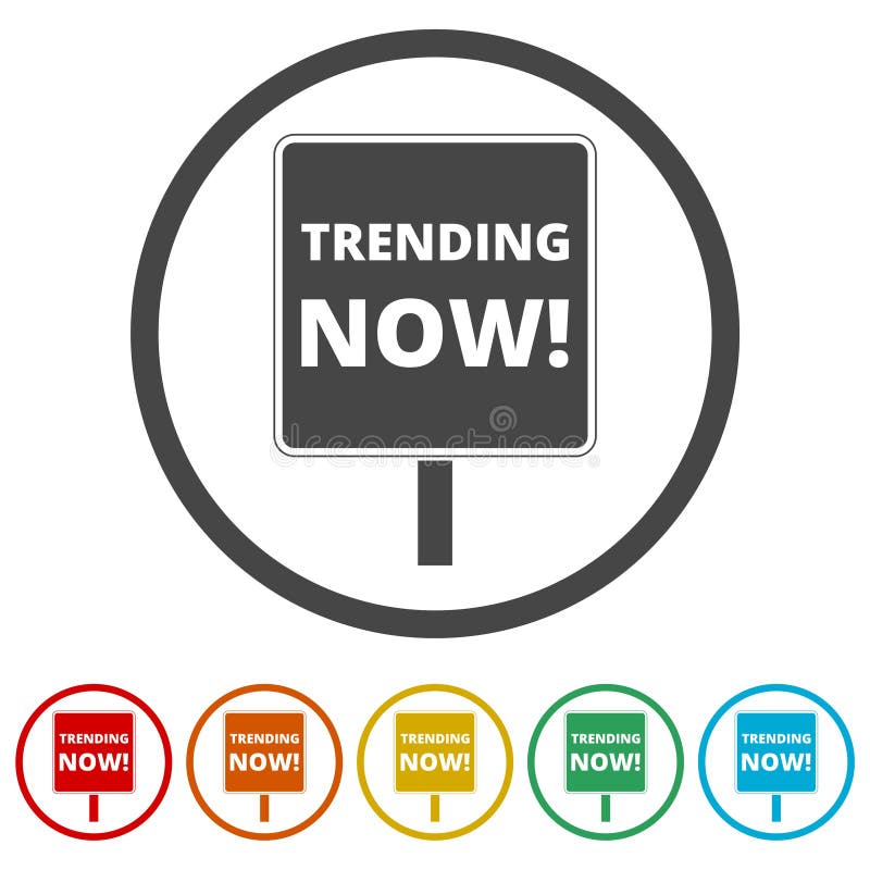 Trending Now Icon, 6 Colors Included Stock Vector - Illustration of ...