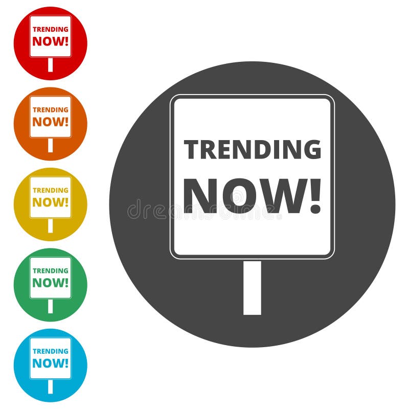 Trending now icon stock vector. Illustration of hashtag - 107495068