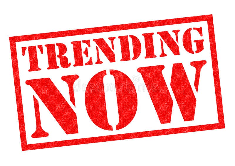 TRENDING NOW stock illustration. Illustration of label - 86701617