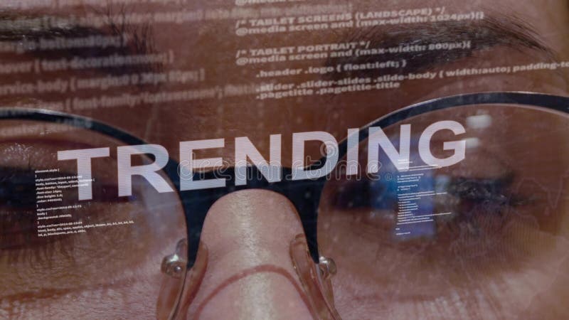 Trending Text on Female Software Developer Stock Footage - Video of ...