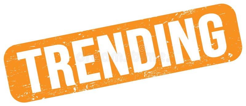 TRENDING Text on Orange Grungy Stamp Sign Stock Illustration ...