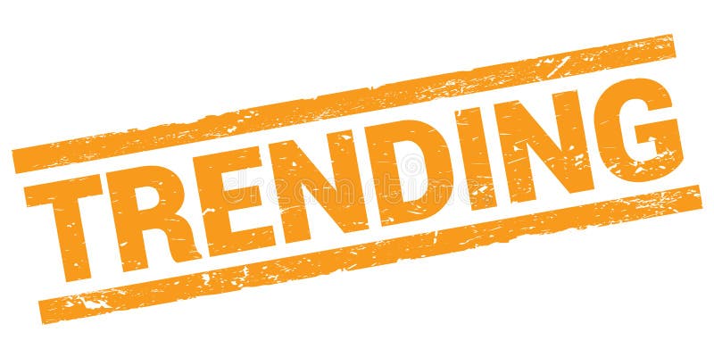 TRENDING Text on Orange Rectangle Stamp Sign Stock Illustration ...