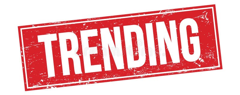 TRENDING Text on Red Grungy Rectangle Stamp Stock Illustration ...