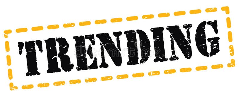 TRENDING Text Written on Yellow-black Stamp Sign Stock Illustration ...