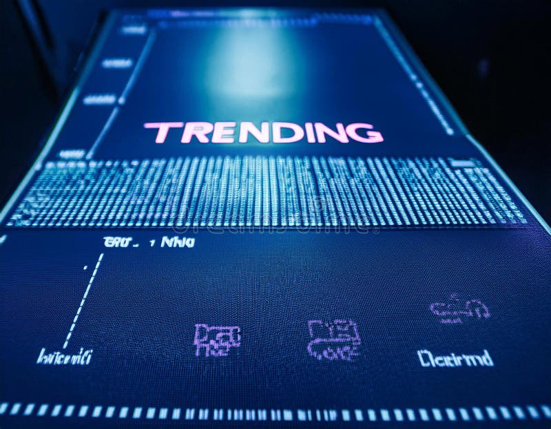 Trending Topic Displayed on a Digital Screen, Highlighting Popularity ...