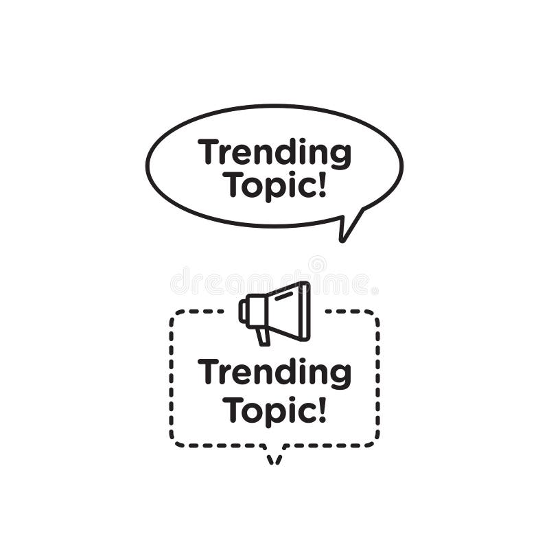 Trending Topic Vector Logo Icon or Symbol Set with Black Yellow Line ...