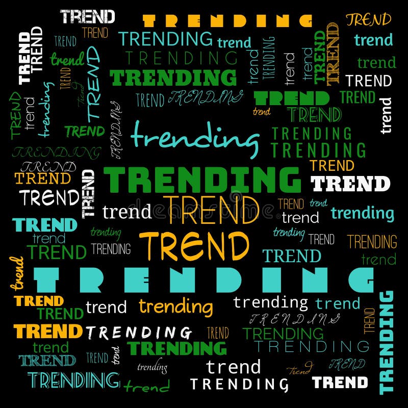 Trending Word Art Top Trending Topic Wordcloud Ilustración Stock de ...