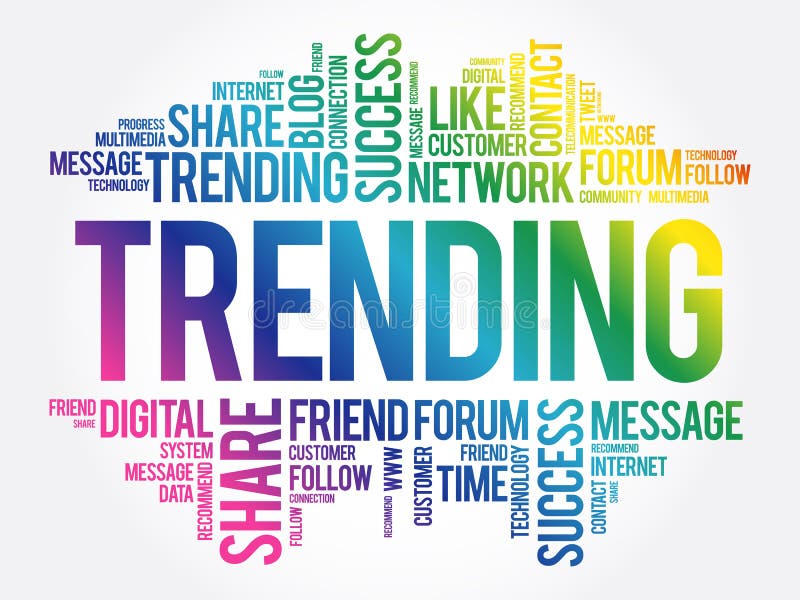 Trending Word Cloud Collage Stock Illustration - Illustration of ...