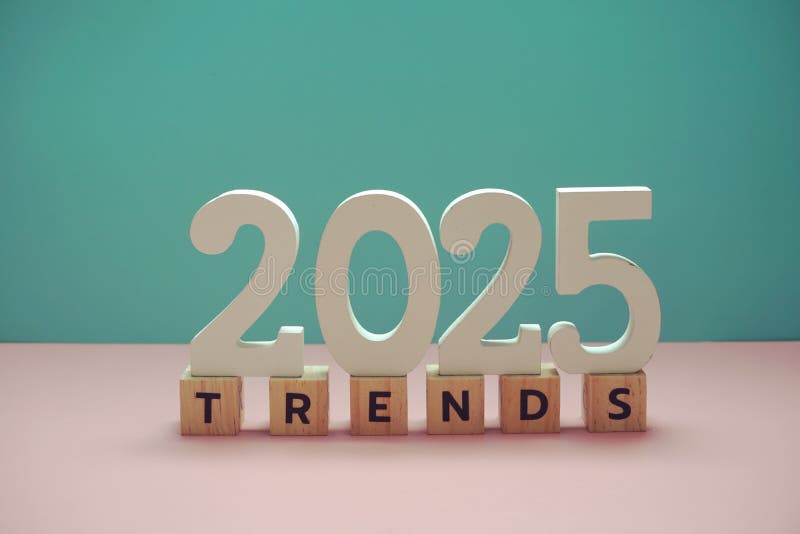 Trends 2025 Alphabet Letter on Blue and Pink Background Stock Image ...