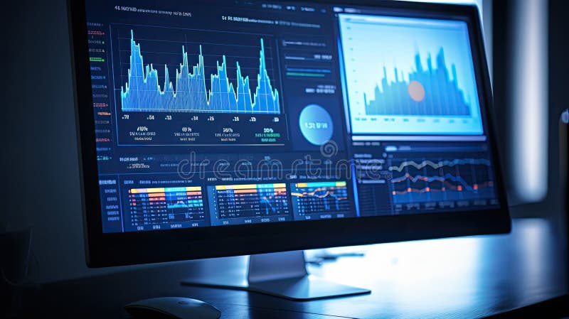 Trends analytics blue stock illustration. Illustration of intelligence ...