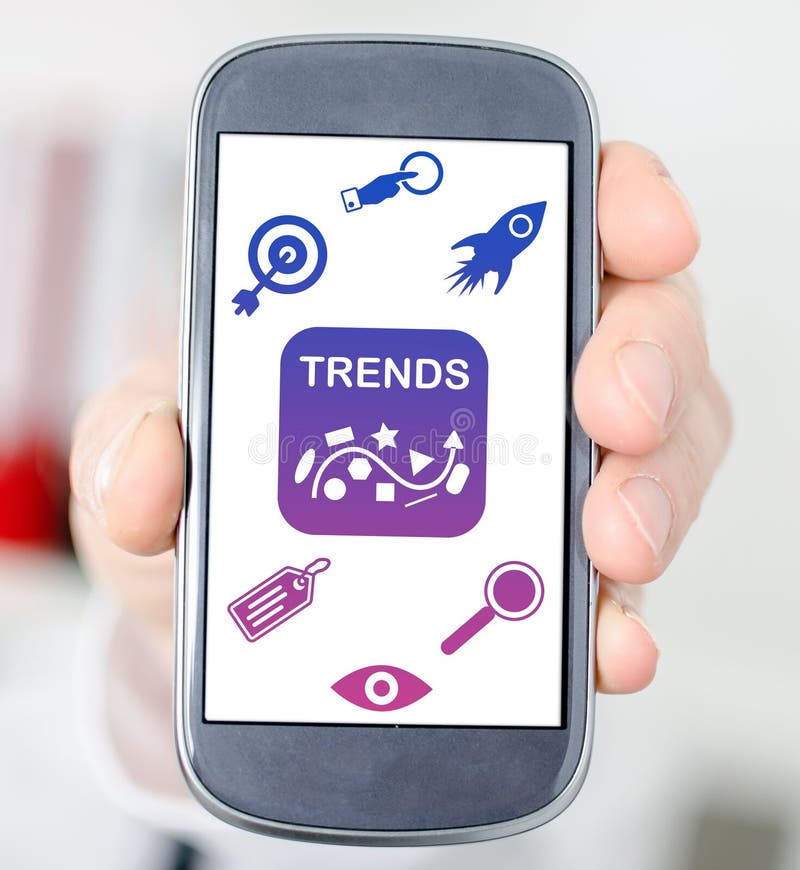 Trends concept on a tablet stock photo. Image of strategy - 222258404