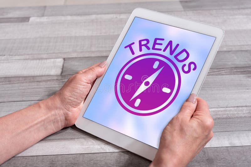 Trends concept on a tablet stock photo. Image of success - 309011100