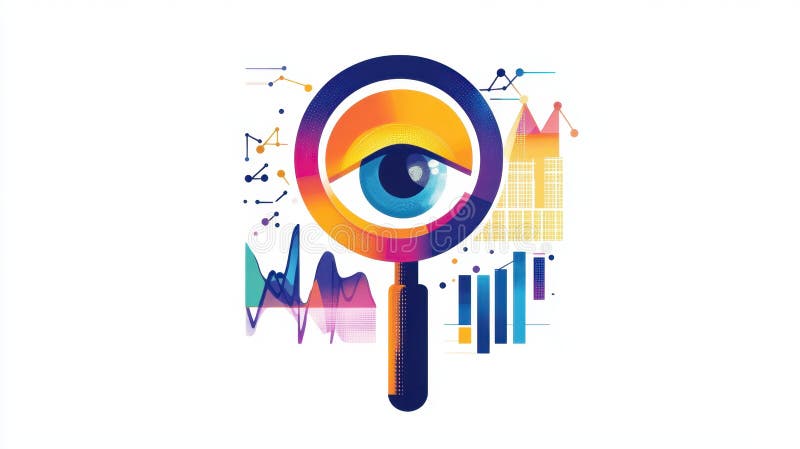 Trends in data visuals stock illustration. Illustration of research ...