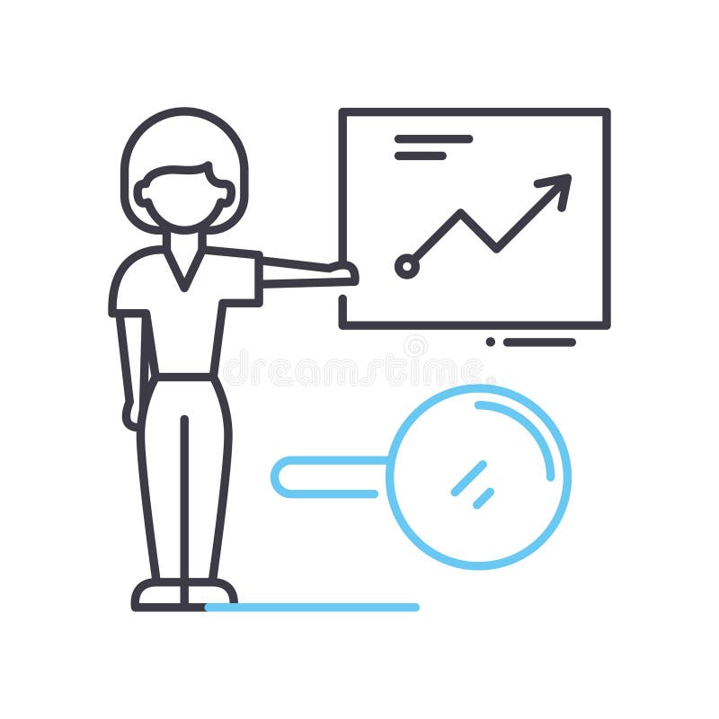 Trends Forecasting Line Icon, Outline Symbol, Vector Illustration ...