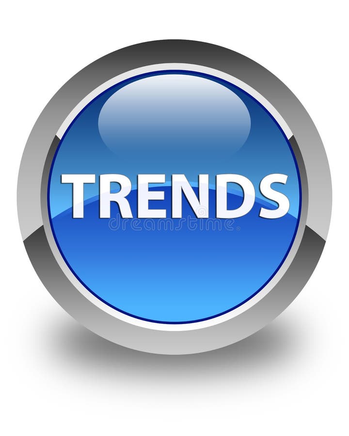 Trends Glossy Blue Round Button Stock Illustration - Illustration of ...