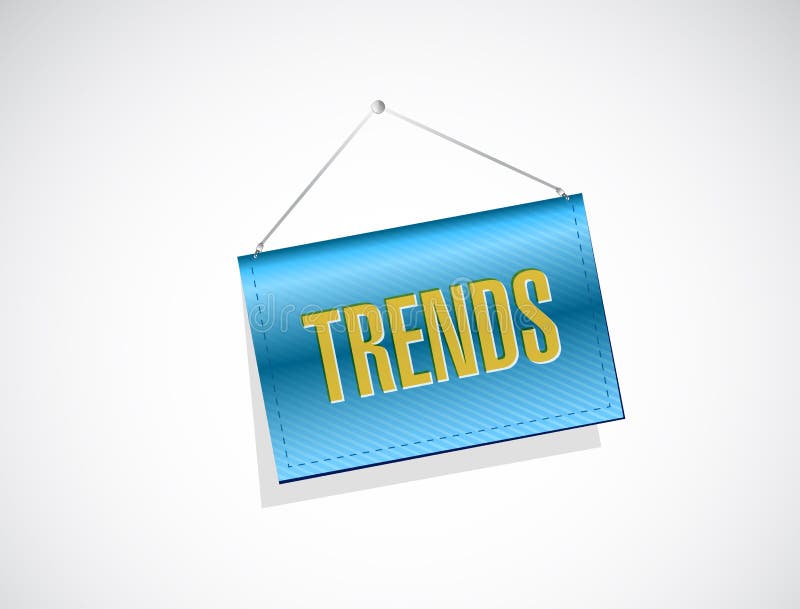 Trends Hanging Banner Sign Concept Stock Illustration - Illustration of ...