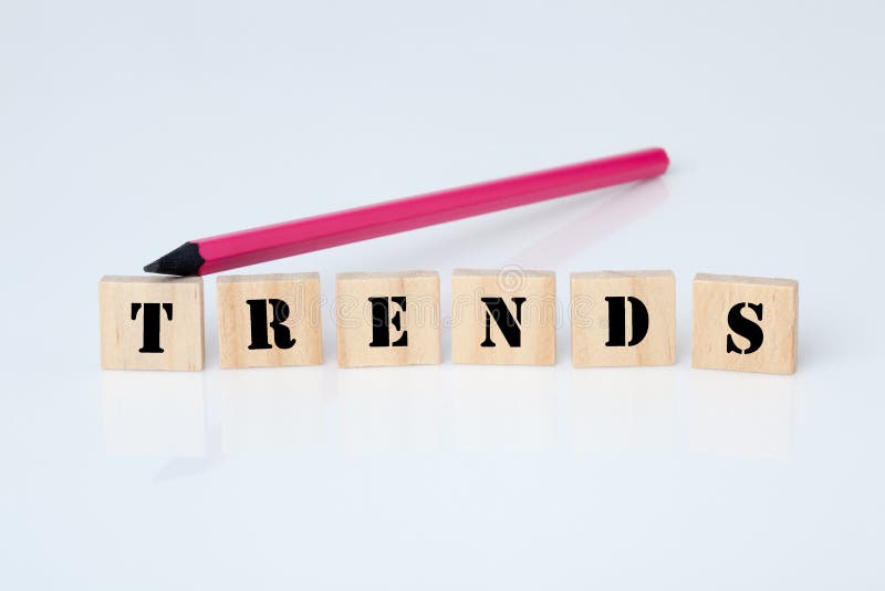Trends Pencil Wooden Blocks Stock Image - Image of message, innovation ...
