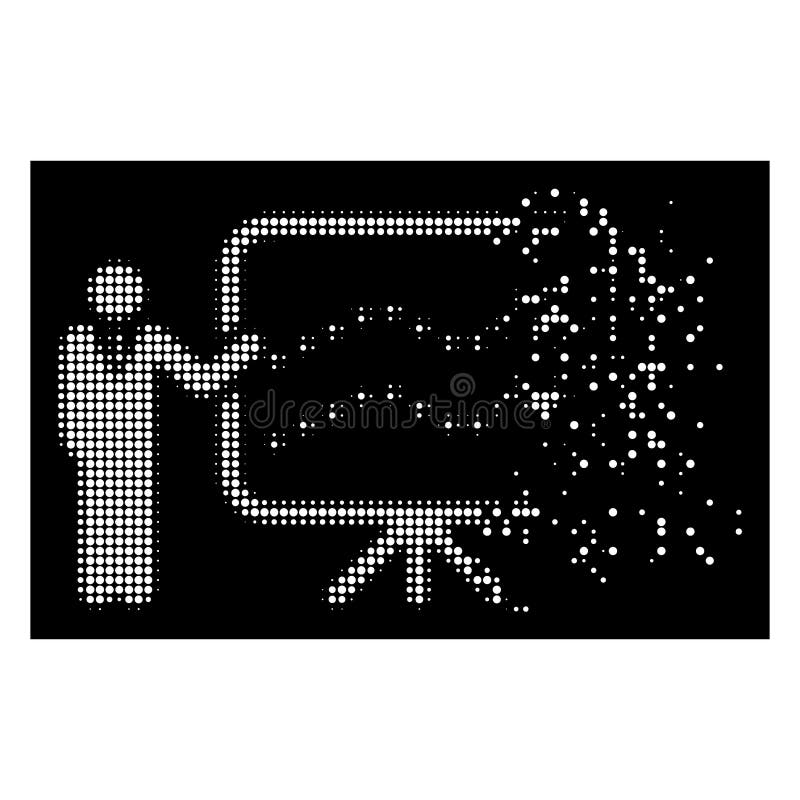 White Fragmented Pixel Halftone Trends Presentation Icon Stock Vector ...