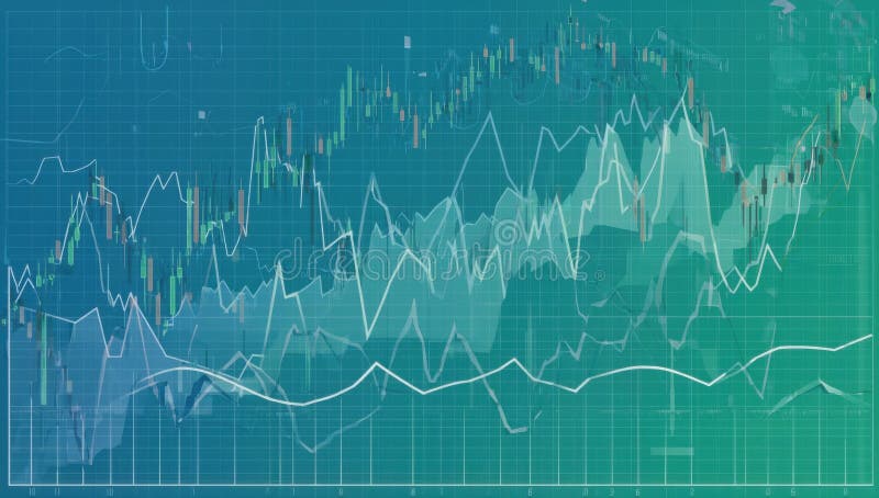 Trends of Stock Market Data Visualized in Colorful Graphs and Lines ...