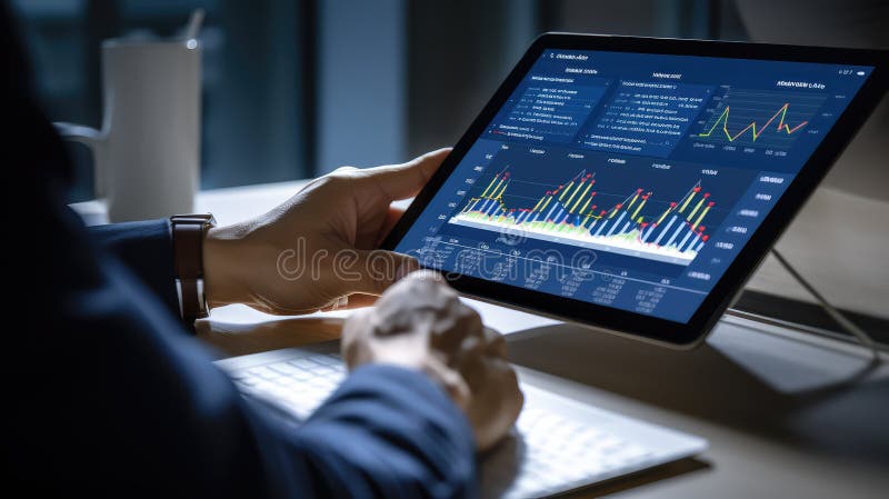 Trends studying data stock illustration. Illustration of information ...