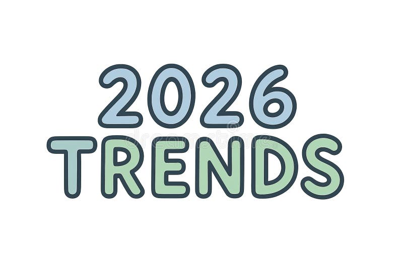 2026 Trends Text Isolated on Transparent Background, Concept for Future Predictions Stock ...