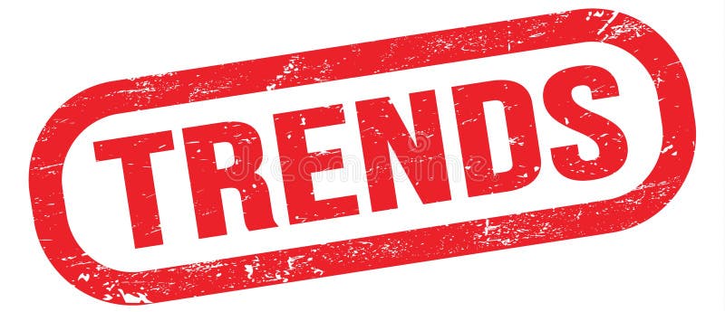 TRENDS, Text on Red Rectangle Stamp Sign Stock Illustration ...