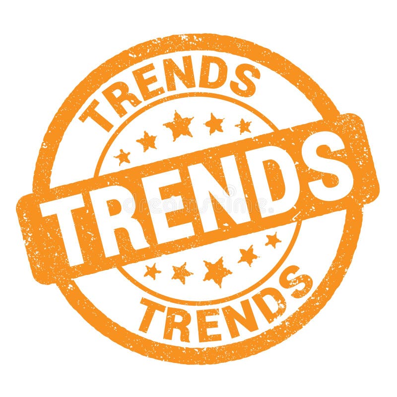 TRENDS Text Written on Orange Stamp Sign Stock Illustration ...