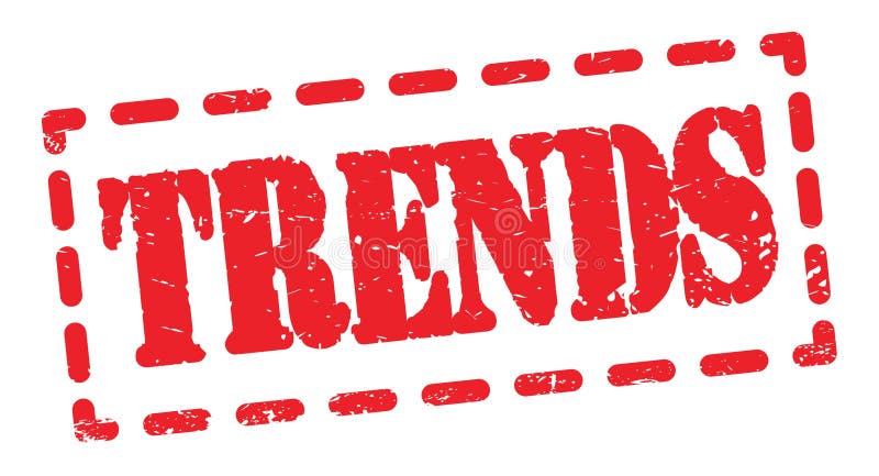 TRENDS Text Written on Red Stamp Sign Stock Illustration - Illustration ...