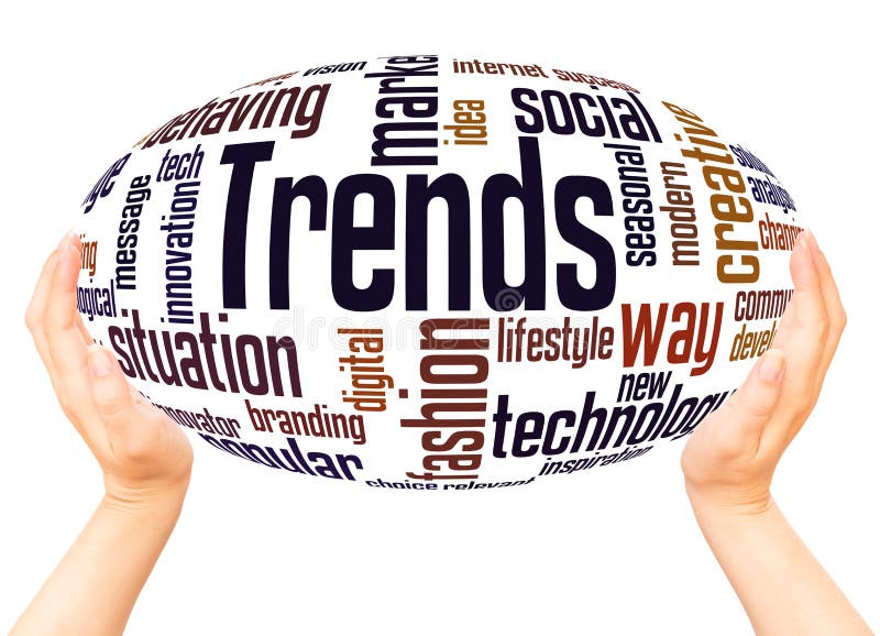 Trending Word Cloud and Hand with Marker Concept Stock Photo - Image of ...