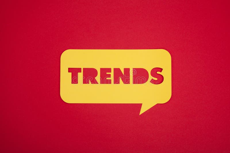 Trends Word in Yellow Cloud Stock Illustration - Illustration of social ...