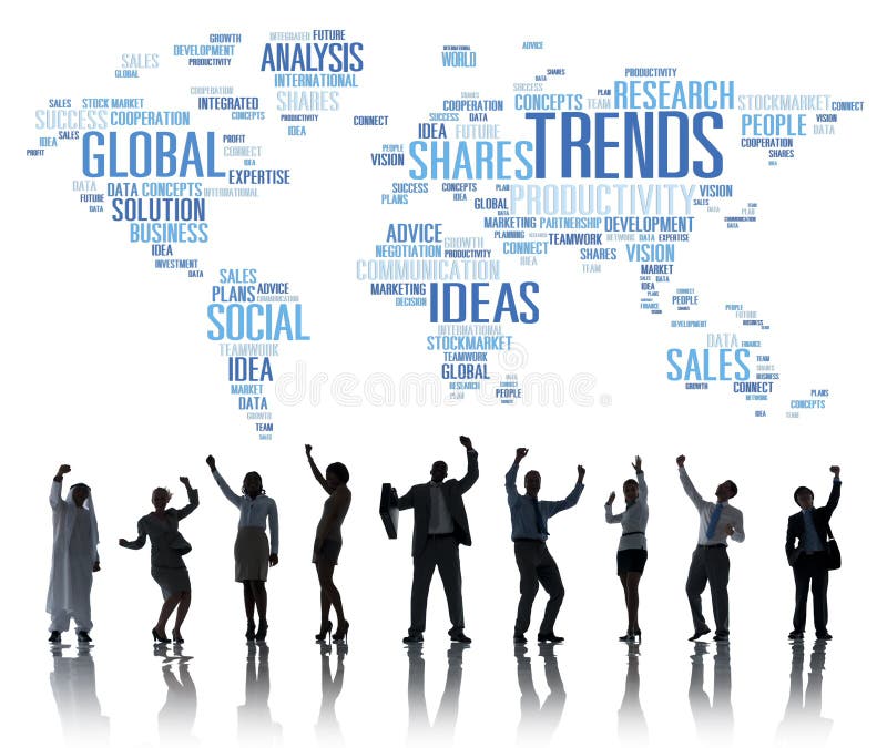 Trends World Map Marketing Ideas Social Style Concept Stock ...