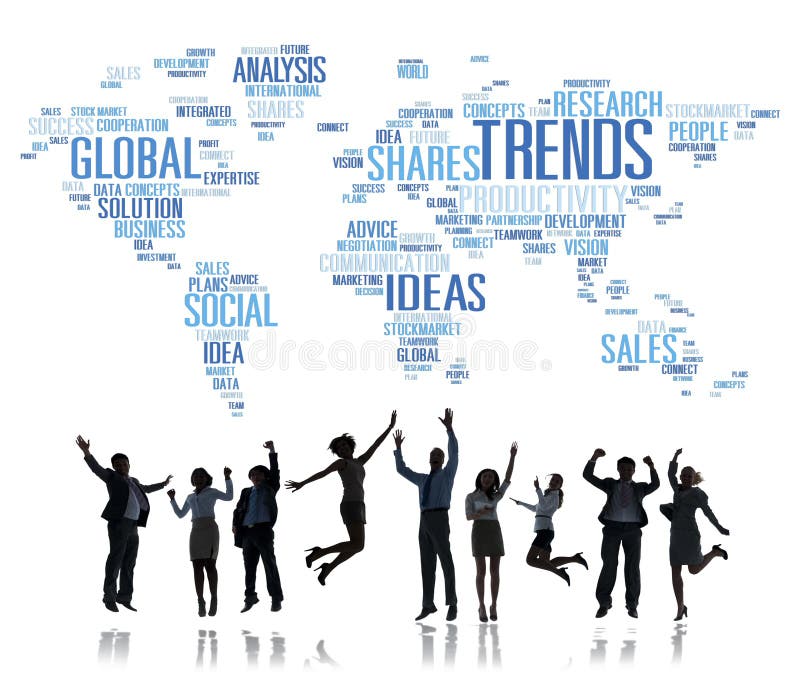 Trends World Map Marketing Ideas Social Style Concept Stock ...