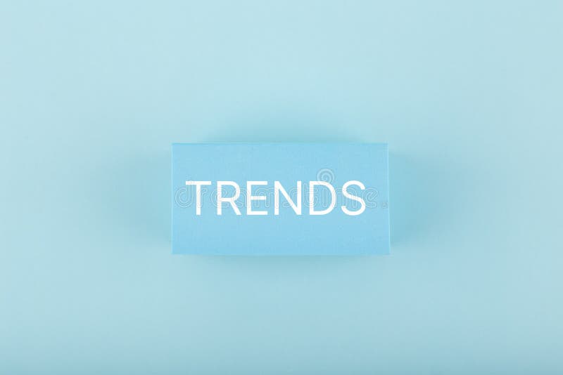 Trends Written on Rectangle on Light Blue Background Stock Image ...