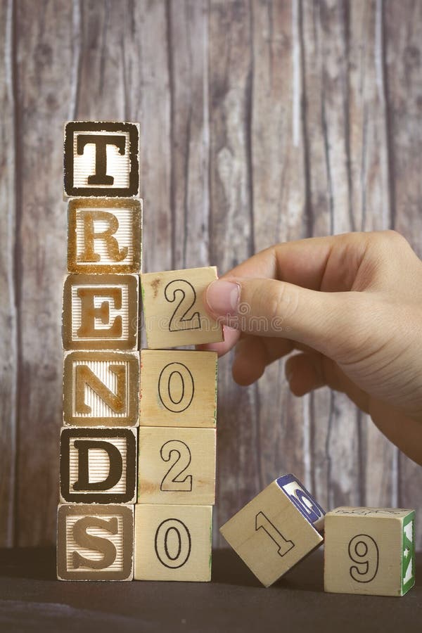Trends 2020 Written on Wood Blocks Stock Photo - Image of trend ...