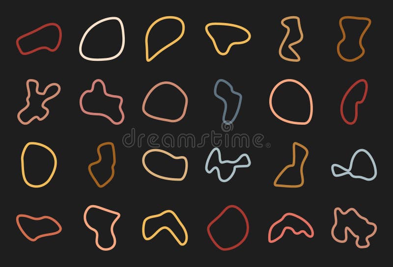 Trendy Abstract Amorphous Circular Shape Set. Stock Vector ...