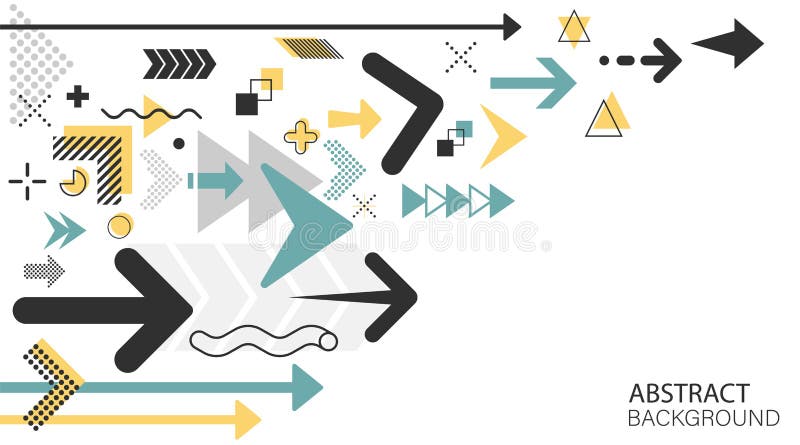 Trendy Abstract Arrow Background. Composition of Arrow Shapes Stock ...