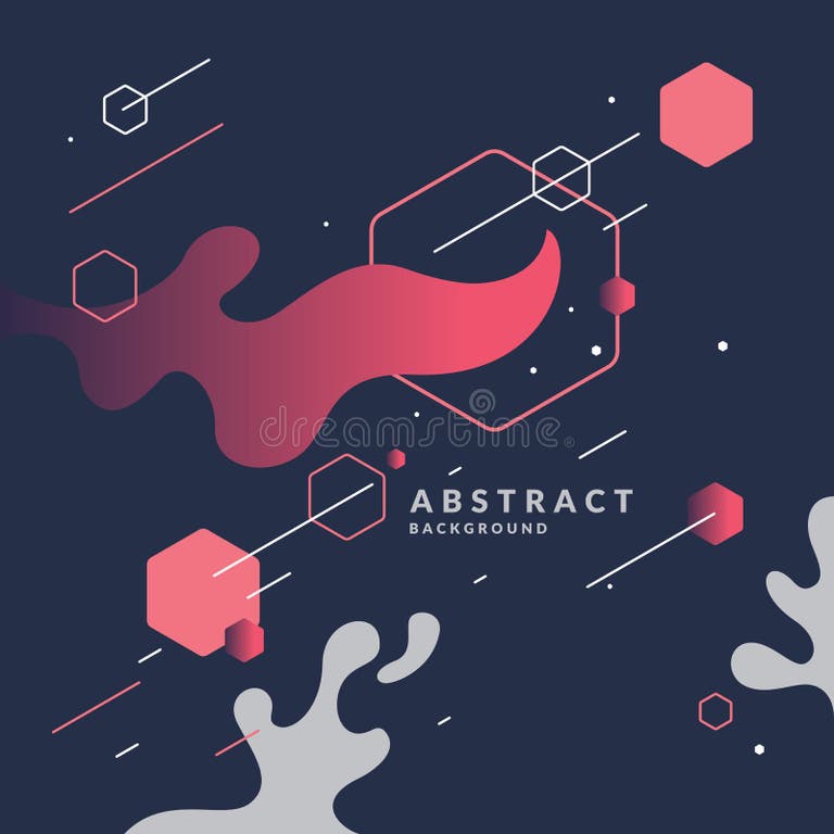 Trendy Abstract Background. Composition of Geometric Shapes and Splash ...