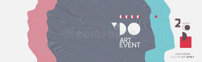 Trendy Abstract Background. Striped Element with Optical Illusion. Art ...