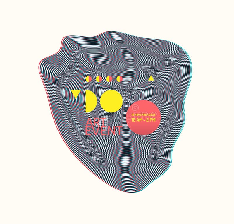 Trendy Abstract Background. Striped Element with Optical Illusion. Art ...