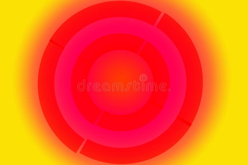 Trendy Abstract Red Circles on Yellow Background Stock Illustration ...