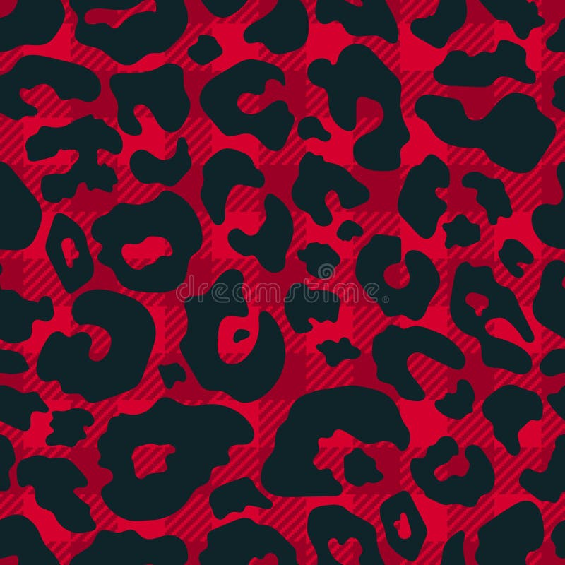 Trendy Abstract Seamless Pattern. Red Buffalo Plaid Background with ...