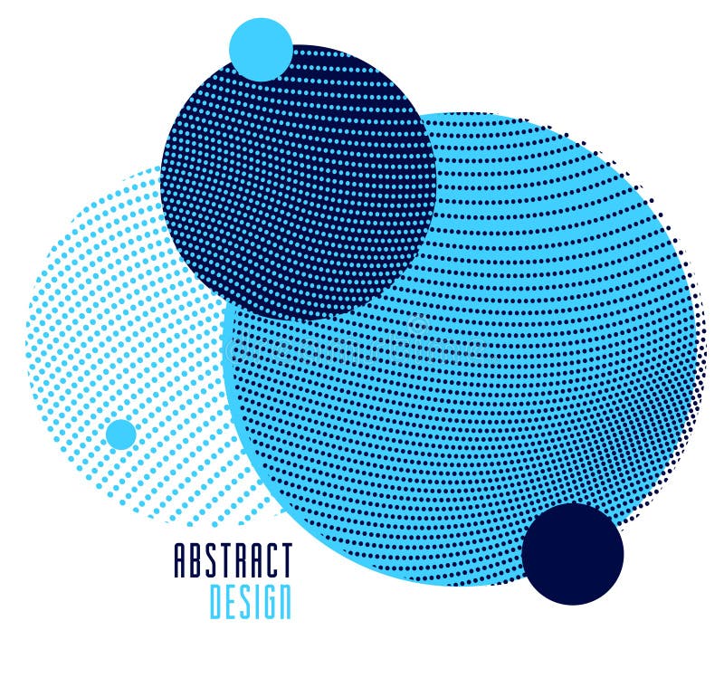 Trendy Abstract Vector Background, Dotted Circles Composition ...