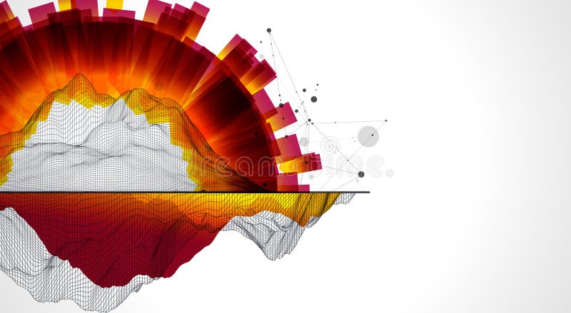 Trendy Abstract Wireframe Background. Modern Science or Technology Art ...