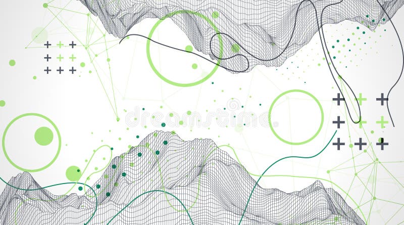 Trendy Abstract Wireframe Background. Modern Science or Technology Art ...