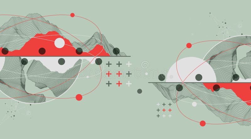 Trendy Abstract Wireframe Background. Modern Science or Technology Art ...