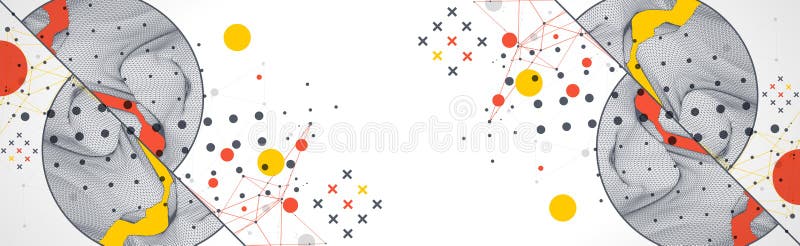 Trendy Abstract Wireframe Background. Modern Science or Technology Art ...