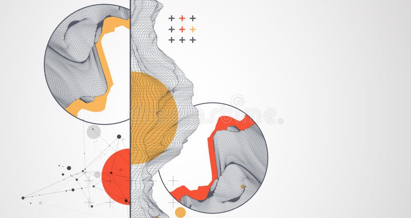 Trendy Abstract Wireframe Background. Modern Science or Technology Art ...